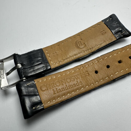 Chronoswiss Black Leather Strap Band Used with Buckle 18mm for ...