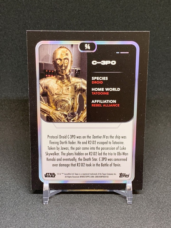 2023 Topps Flagship C-3PO 94 Star Wars A New Hope Holo Foil | eBay