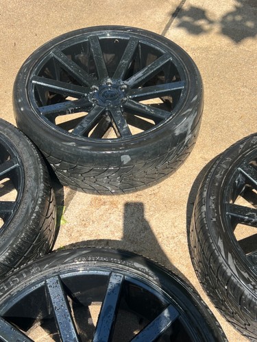 24 inch dub edition black rims and lionhart tires | eBay