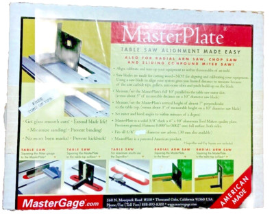 Grizzly / MasterPlate Table Saw Alignment Aluminum Master Plate 6"x10 ...