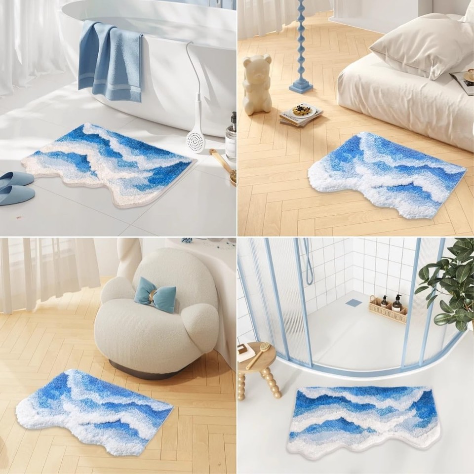 Cute Funky Bath Mats for Coastal Beach Nautical Themed Decor, Moss ...