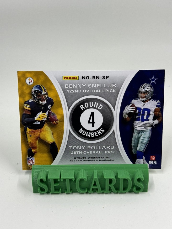 2019 Panini Contenders Round Numbers Tony Pollard Benny Snell Jr RN-SP ...