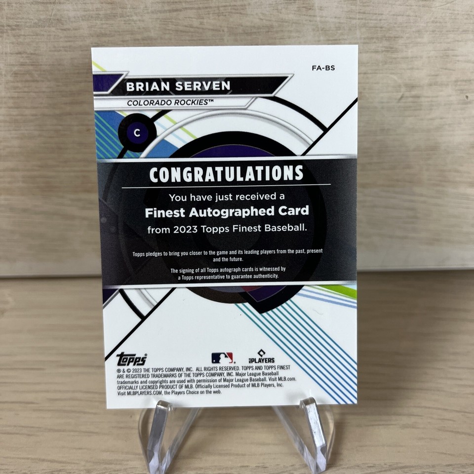2023 Topps Finest Brian Serven Autographs Rookie Auto RC #FA-BS ...