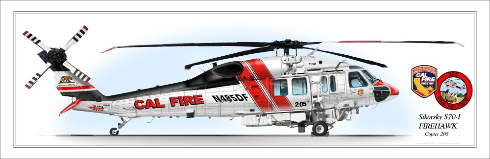 CALFIRE SIKORSKY S-70 FIREHAWK - Panoramic Poster Posters Profiles - | eBay