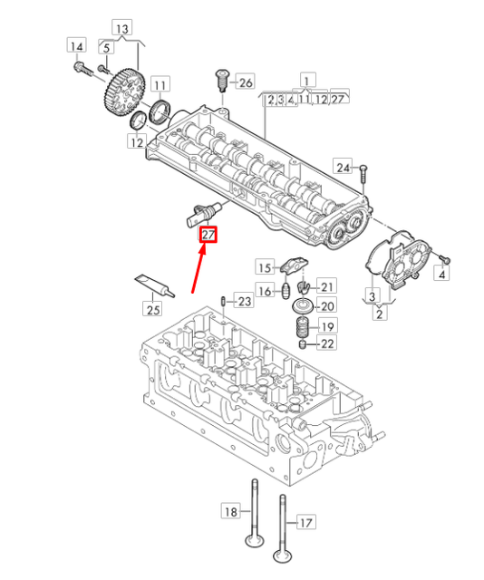 AUDI Q3 F3 Engine Camshaft Position Sensor 05E907601D GENUINE for sale ...