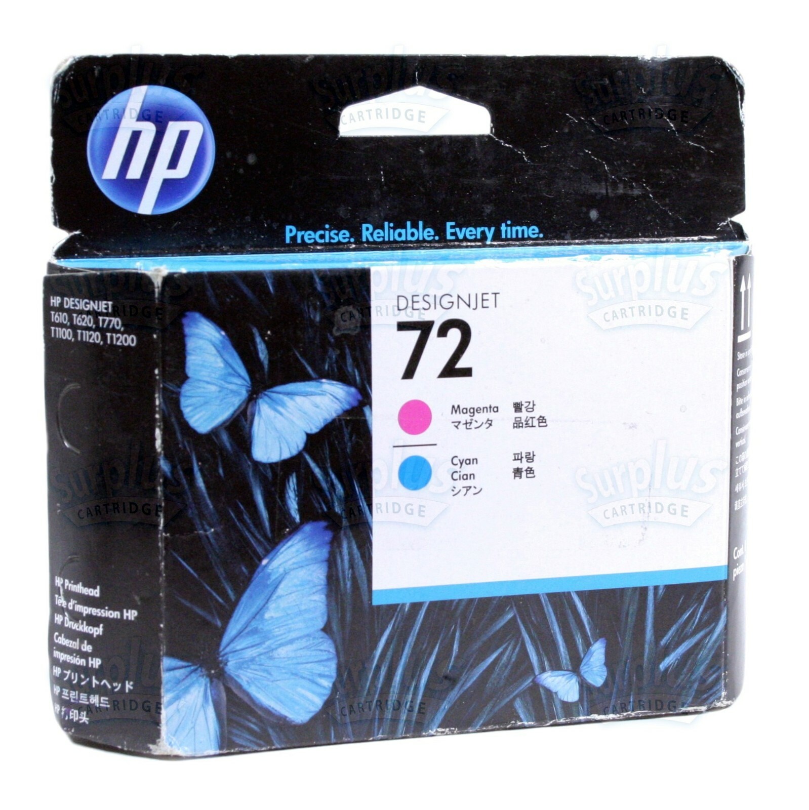 Genuine HP 72 Magent/Cyan Printhead C9383A T790 T610 T2300 T1120 T1200 ...