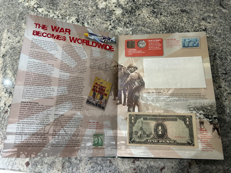 World War II Collection of Banknotes, Stamps, and Coins, in a ...