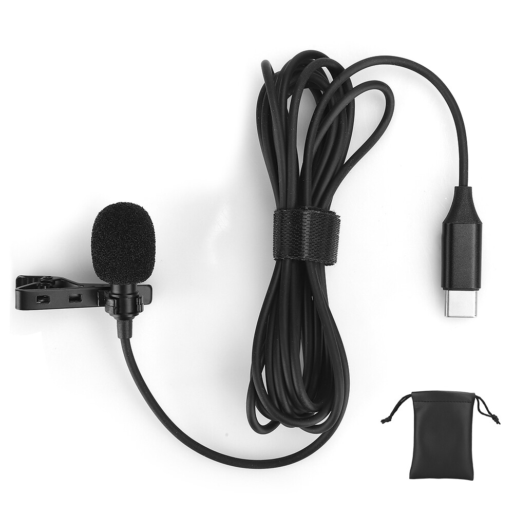Live Recording Mic Digital Chip Type C Lavalier Clip On Phone Mic ...
