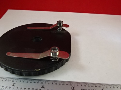 MICROSCOPE PART UNKNOWN SPECIMEN TABLE STAGE + CLIPS AS IS #G3-B-05 ...