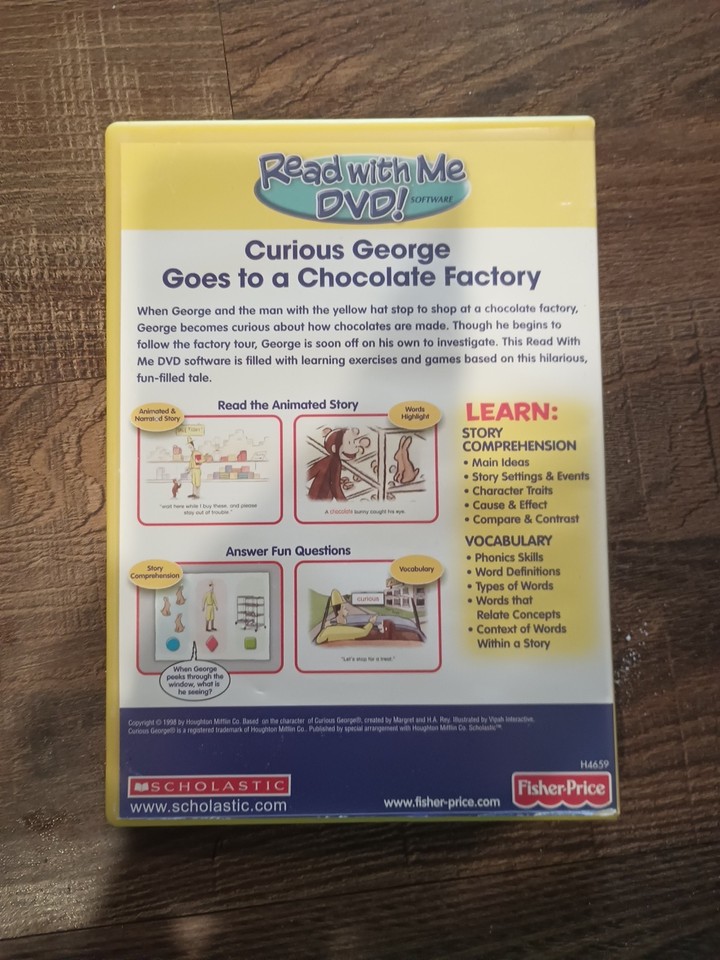 READ WITH ME DVD CURIOUS GEORGE GOES TO A CHOCOLATE FACTORY DVD MOVIE ...