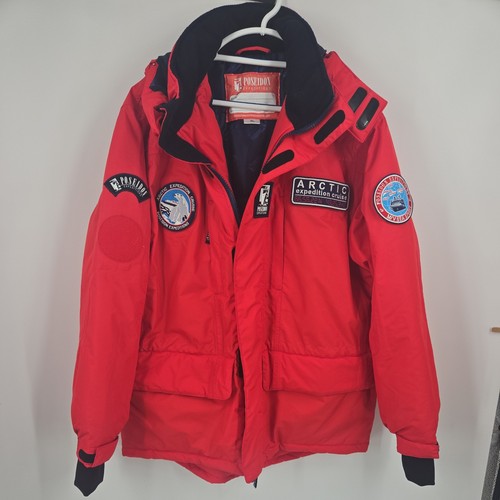 POSEIDON EXPEDITIONS Polar Parka, Size XL, Red, REMOVABLE HOOD, MULTI ...