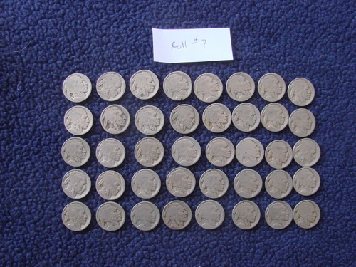 3 Rolls Buffalo Nickels NO DATES Lot of 120 coins total No Acid Stains ...