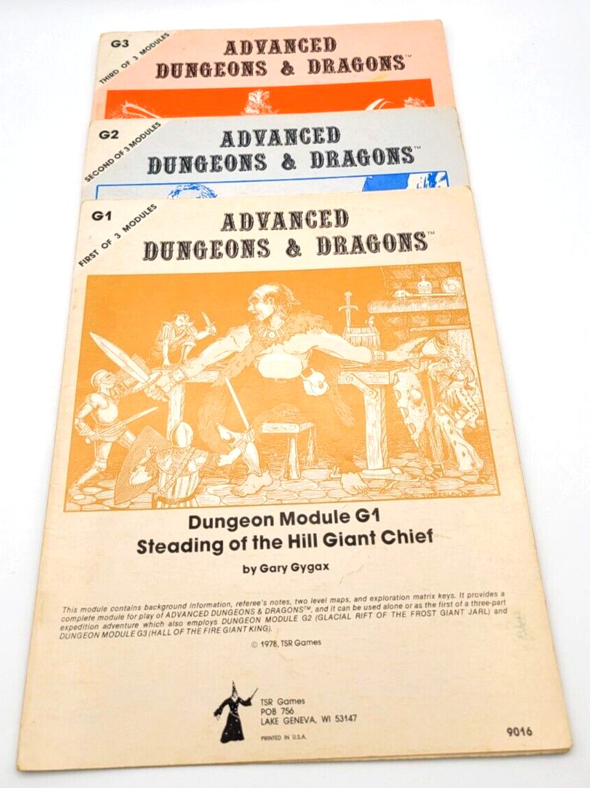 ADVANCED DUNGEONS & DRAGONS DUNGEON MODULE G1 G2 G3 COMPLETE MODULE SET ...