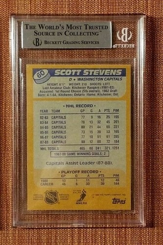 Scott Stevens Capitals Topps #6 1988-89 Topps Signed Autographed ...