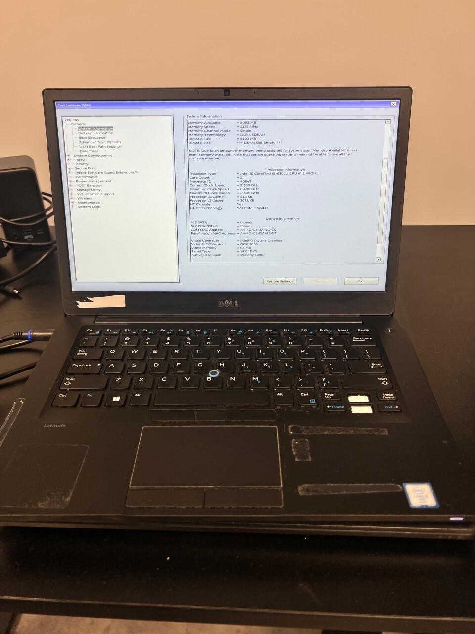 Dell Latitude 7480 14" Intel i5-6300U 2.4GHz 8GB Memory Read! | eBay