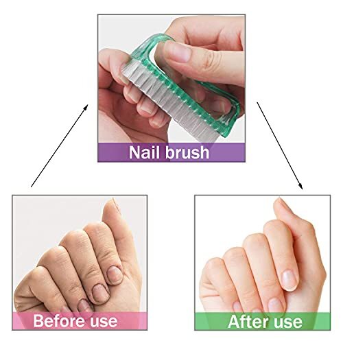 Handle Grip Nail Brush, Hand Fingernail Scrub Cleaning Brushes for Toes ...