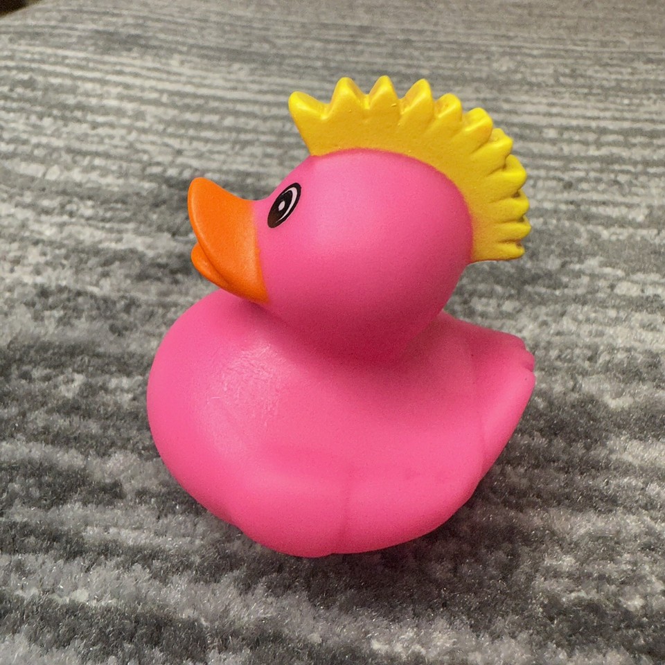Rubber Duck Pink w/ Mohawk Decor Car Home Office Punk Ornament NO ...