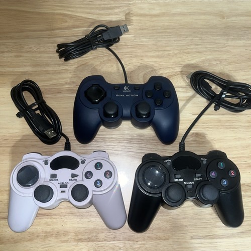 Logitech Dual Action Wired USB Game Controller Gamepad & (2) Century ...