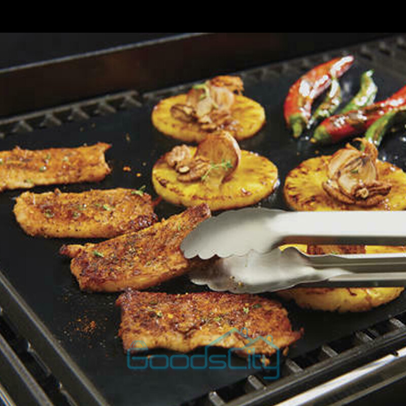 100% Non-Stick BBQ Grill Mats Set of 10 Cooking Baking Reusable ...