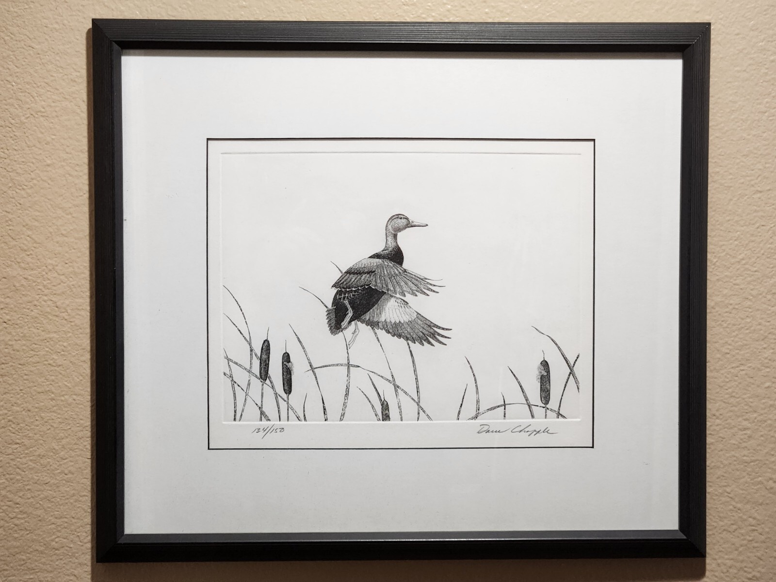Dave Chapple Signed & Numbered Lithograph Print - Duck Flying Over ...