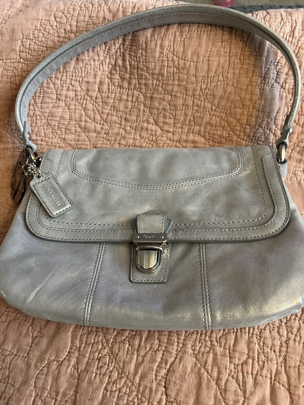 Coach poppy Silver Brushed Leather - Gem