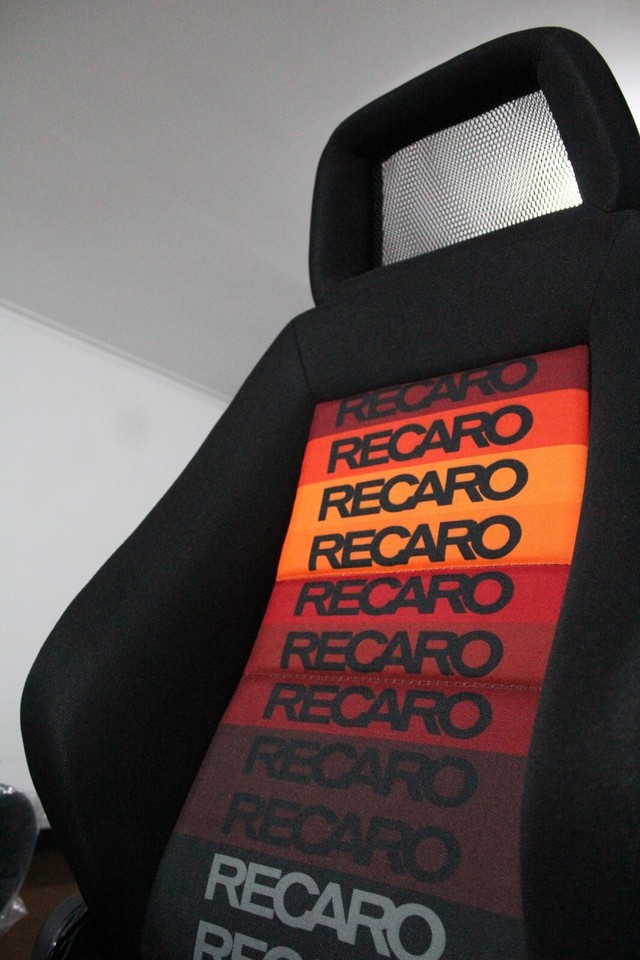 Universal Seat Racing Model LX Spectrum Orange JDM Pattern Pair Left ...