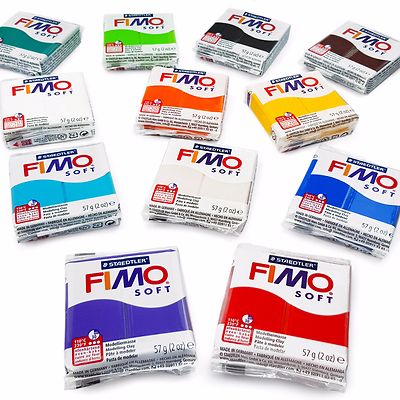 FIMO Soft Polymer Modelling Clay Starter Set of 12 x 57g Clays ...
