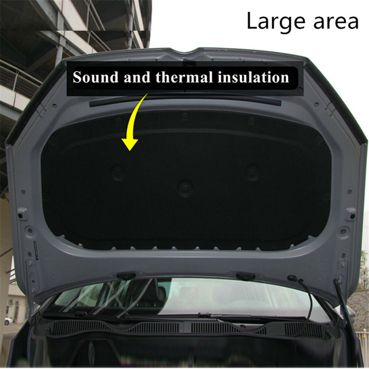 10mm Foam Car Hood Sound Deadener Heat Insulation Deadening Material ...
