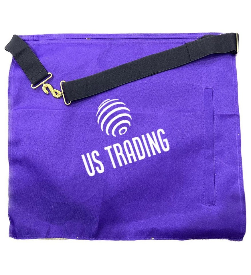 OES WORTHY PATRON /MATRON MASONIC APRON AND CHAIN COLLAR IN DARK PURPLE ...