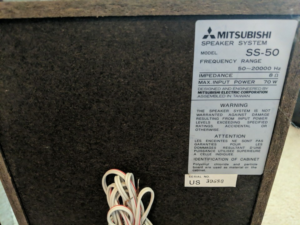 VTG Mitsubishi CD Cassette Receiver DA-50R W/ 2 Mitsubishi SS-50 Speakers Read | eBay