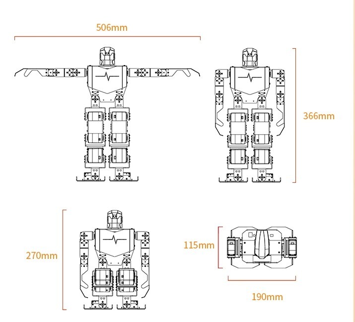 RoboSoul H5S 16 DOF Humanoid Robot Programmable Robot Education Dancing ...