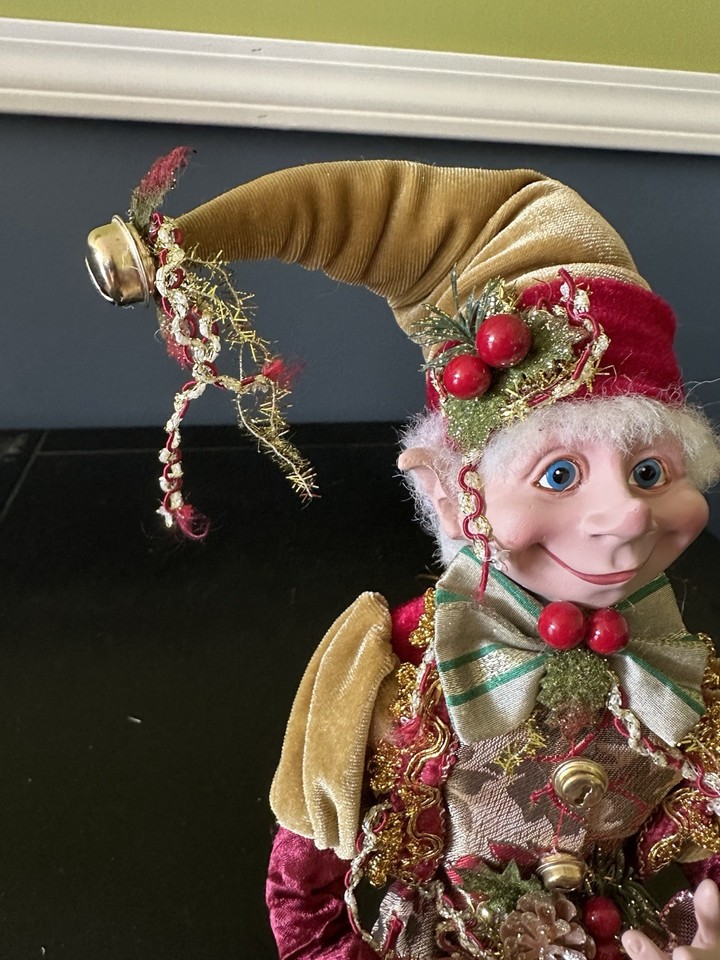 Christmas Elf Poseable Jester Pixie Multicolor 16" Shelf Sitter | eBay