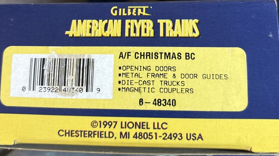 Amer Flyer 6-48340 2000 Xmas box car (3/2/25 67) | eBay