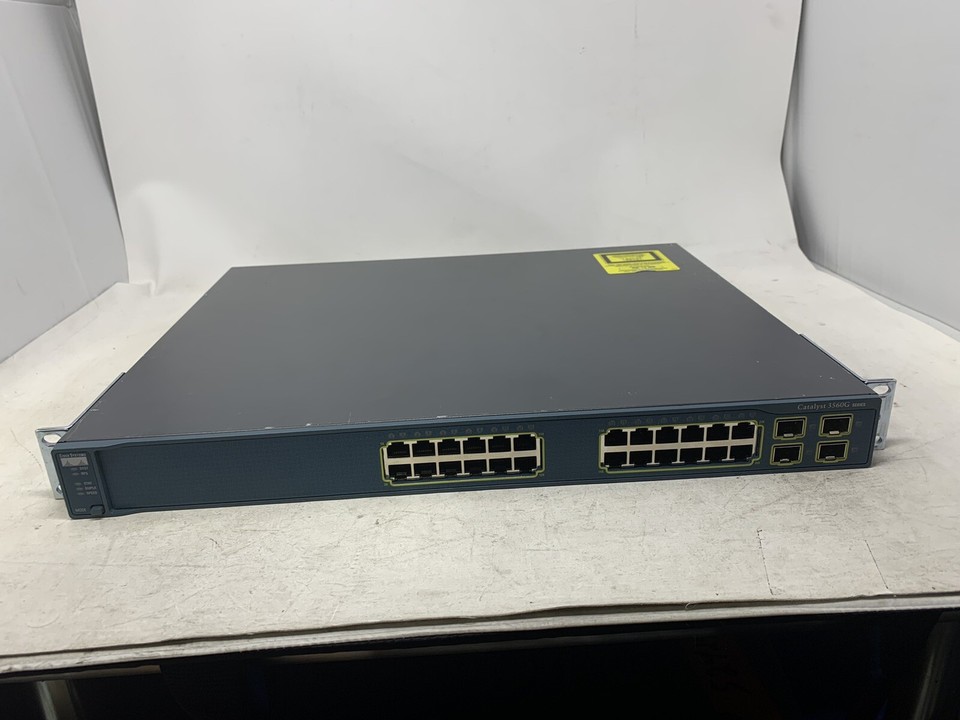 CISCO WS-C3560G-24TS-S V05 24-PORT CATALYST SWITCH, w/ Rack Mount Ears ...