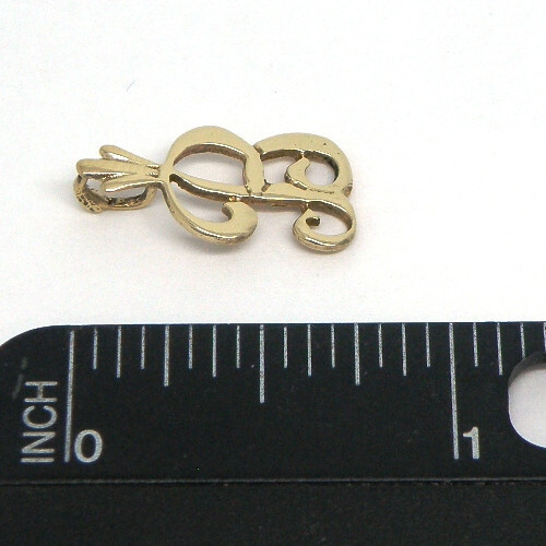 14k Yellow Gold Capital 'B' Initial Charm Pendant | eBay