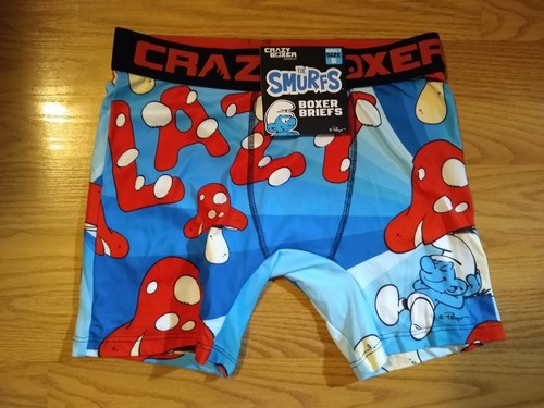 Crazy Boxers Men's Smurf Lazy Boxer Briefs Underwear Size S Small ...