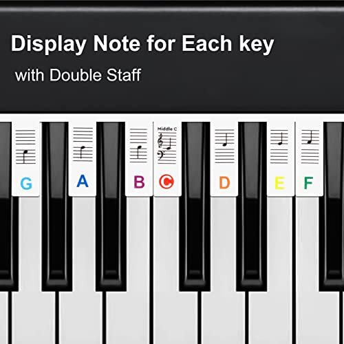 Removable Piano Keyboard Note Labels 88 Keys for 88-Key Rainbow Colors ...