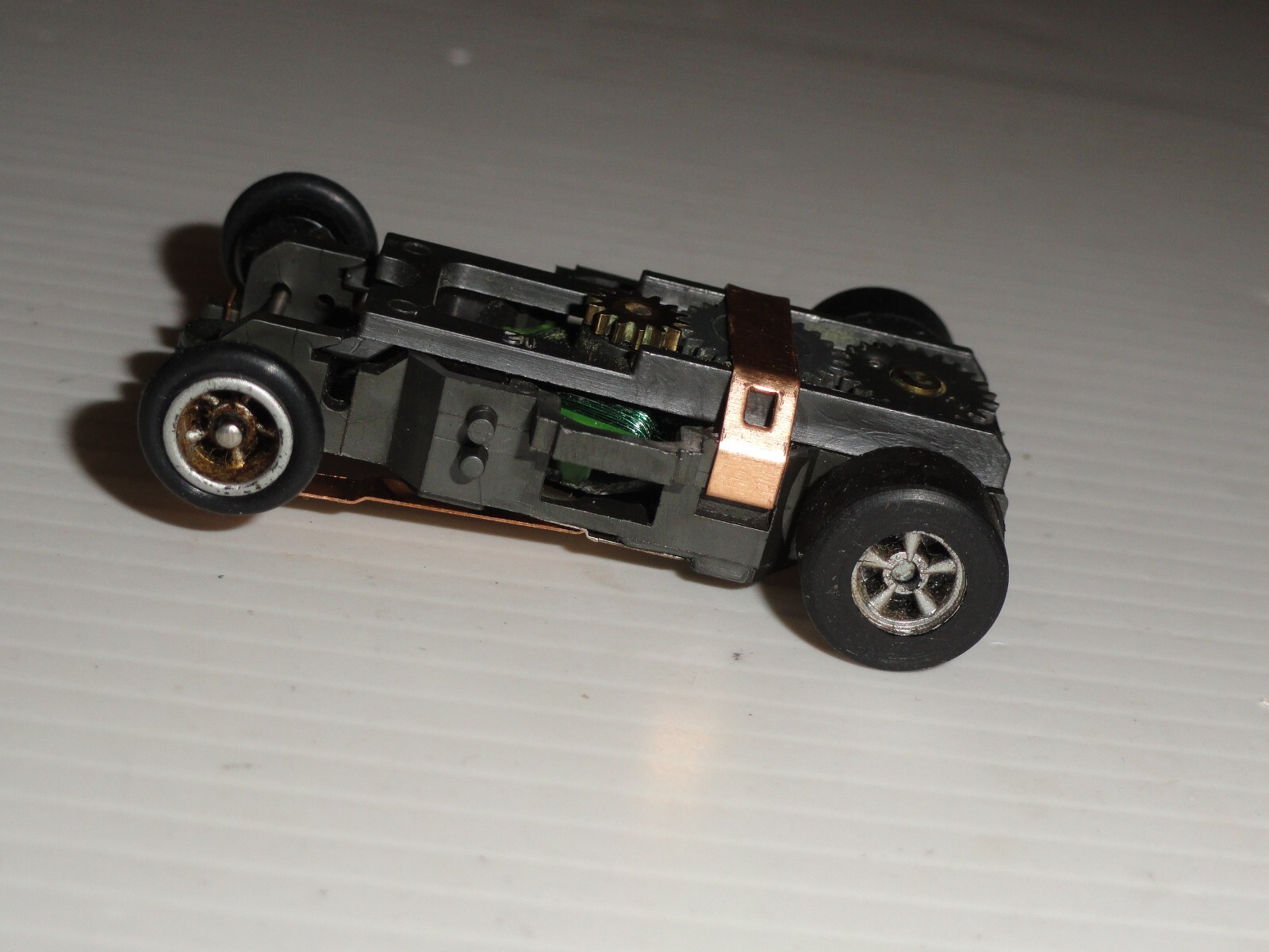 AURORA AFX Magnatraction HO MEAN GREEN CHASSIS WAS TUNED UP RUNS GREAT ...