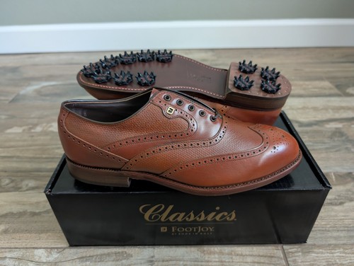 NEW Vintage Footjoy Classics Mens Golf Shoes 51128 BRN Wingtips 10D | eBay