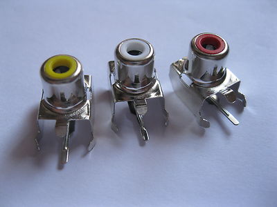 60 pcs AV-8.4-3 AV Pin Jack 3 Color RCA Female Audio Video AV Socket ...