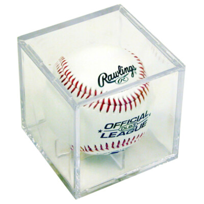 Baseball Cube Holder Display Case with Built in Stand | eBay