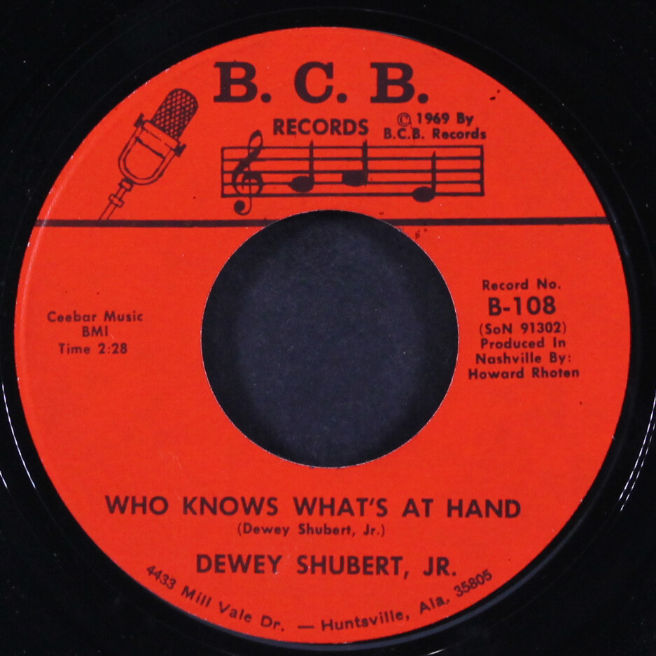 DEWEY SHUBERT JR.: please old memories / who knows what's at hand BCB 7 ...