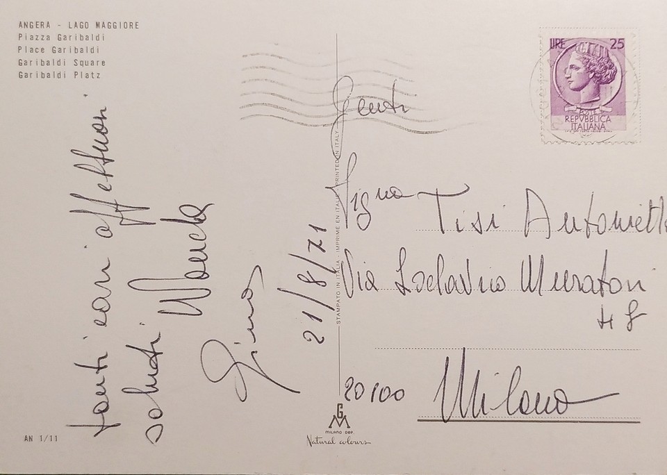 Cartolina - Angera - Lago Maggiore - Piazza Garibaldi - 1971 | eBay