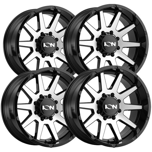 (Set of 4) Ion 143 17x9 6x5.5" -12mm Black/Machined Wheels Rims 17 ...