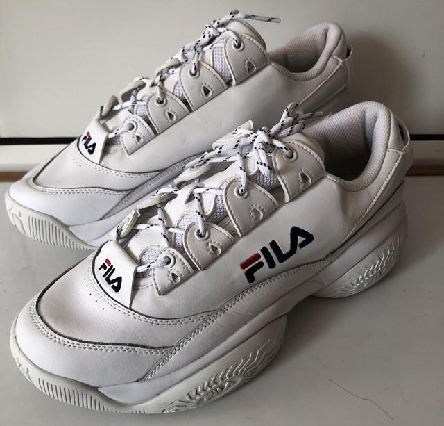 FILA PROVENANCE TRAINERS UK 11 EU 46 WHITE LEATHER 1XM00004-125 LACES ...
