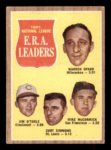 1962 Topps Baseball #56 N.L. E.R.A. Leaders Spahn VG/EX *e1 | eBay