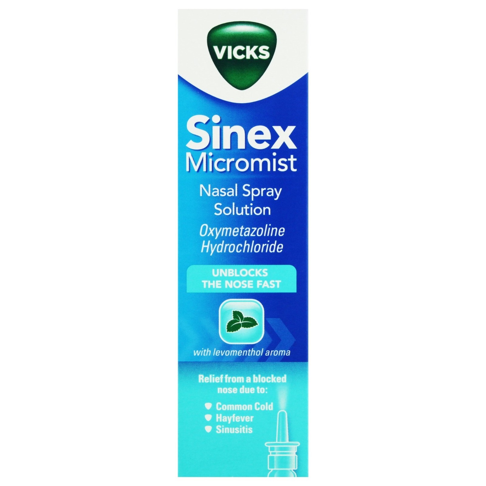6x Vicks Sinex Micromist Nasal Spray-Unblocks Nose Fast-Cold Hayfever ...