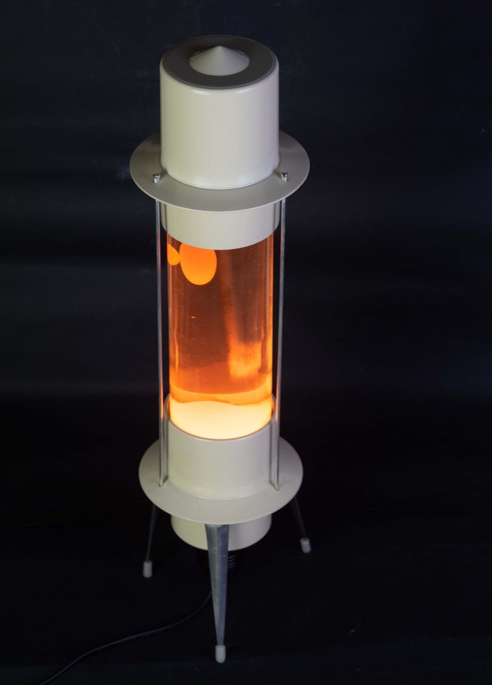 Large 19″ Cream Soviet Lava Lamp Rainbow USSR Racket Spaceship Red ...