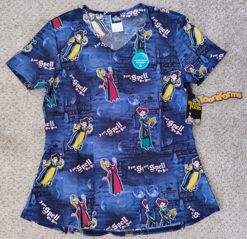Hocus Pocus Scrub Shirt Womens S Disney Cherokee Uniform Top ...