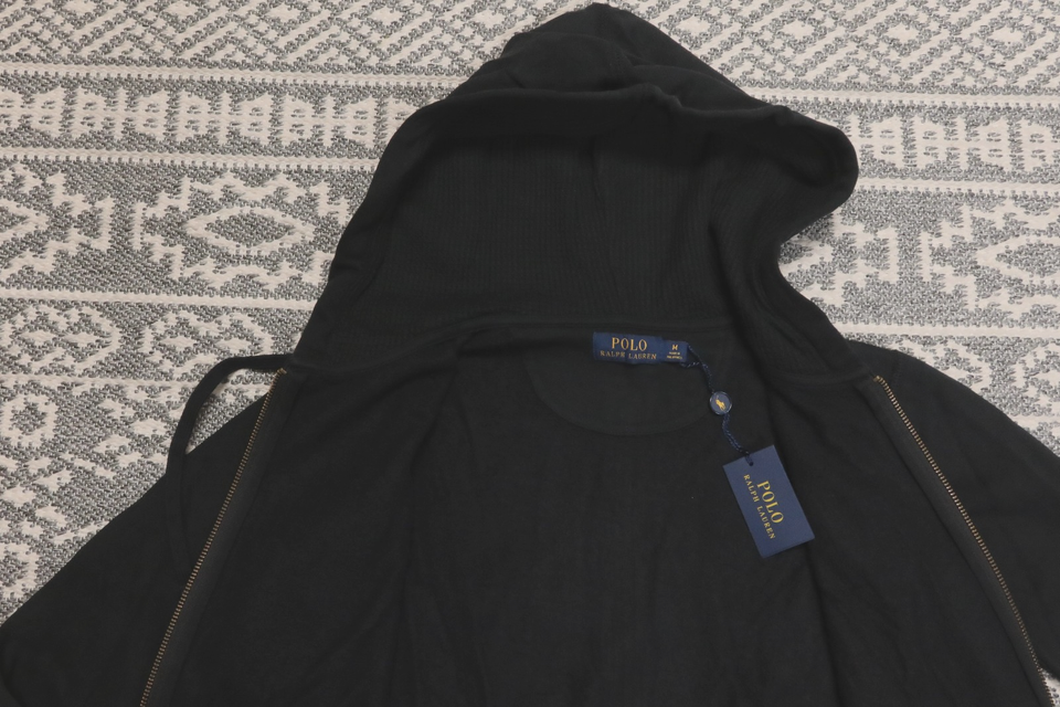 BLANK Polo Ralph Lauren Women's Full Zip Hoodie - MEDIUM - Black - NO ...